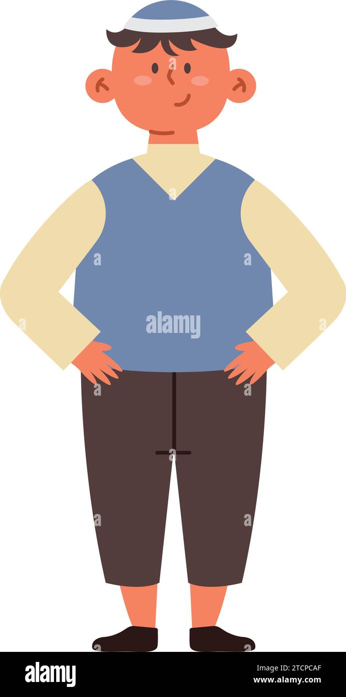 jewish boy with kippah vector isolated Stock Vector Image & Art - Alamy