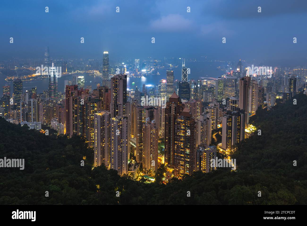 Hong kong downtown aerial view hi-res stock photography and images - Alamy