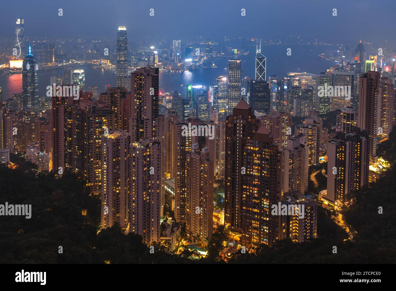 Aerial view hong kong downtown hi-res stock photography and images - Alamy