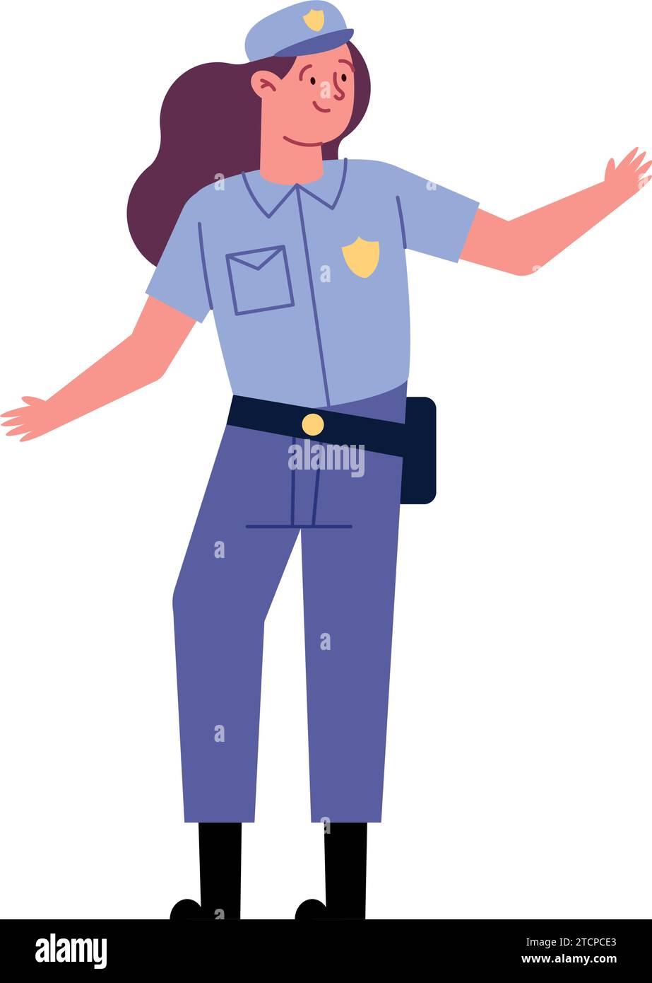 police day design with a police woman vector isolated Stock Vector ...