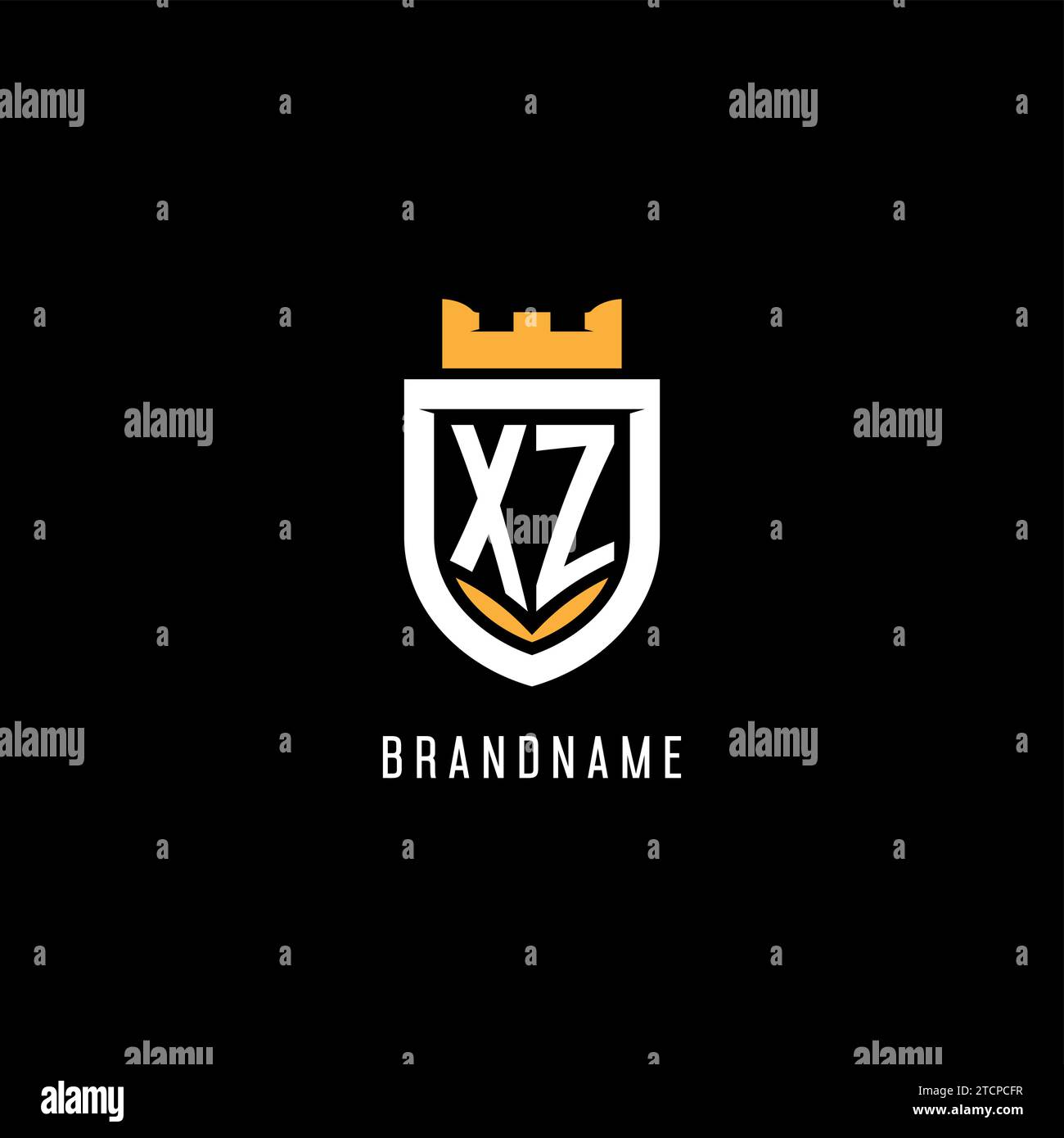 Initial XZ logo with shield, esport gaming logo monogram style vector ...