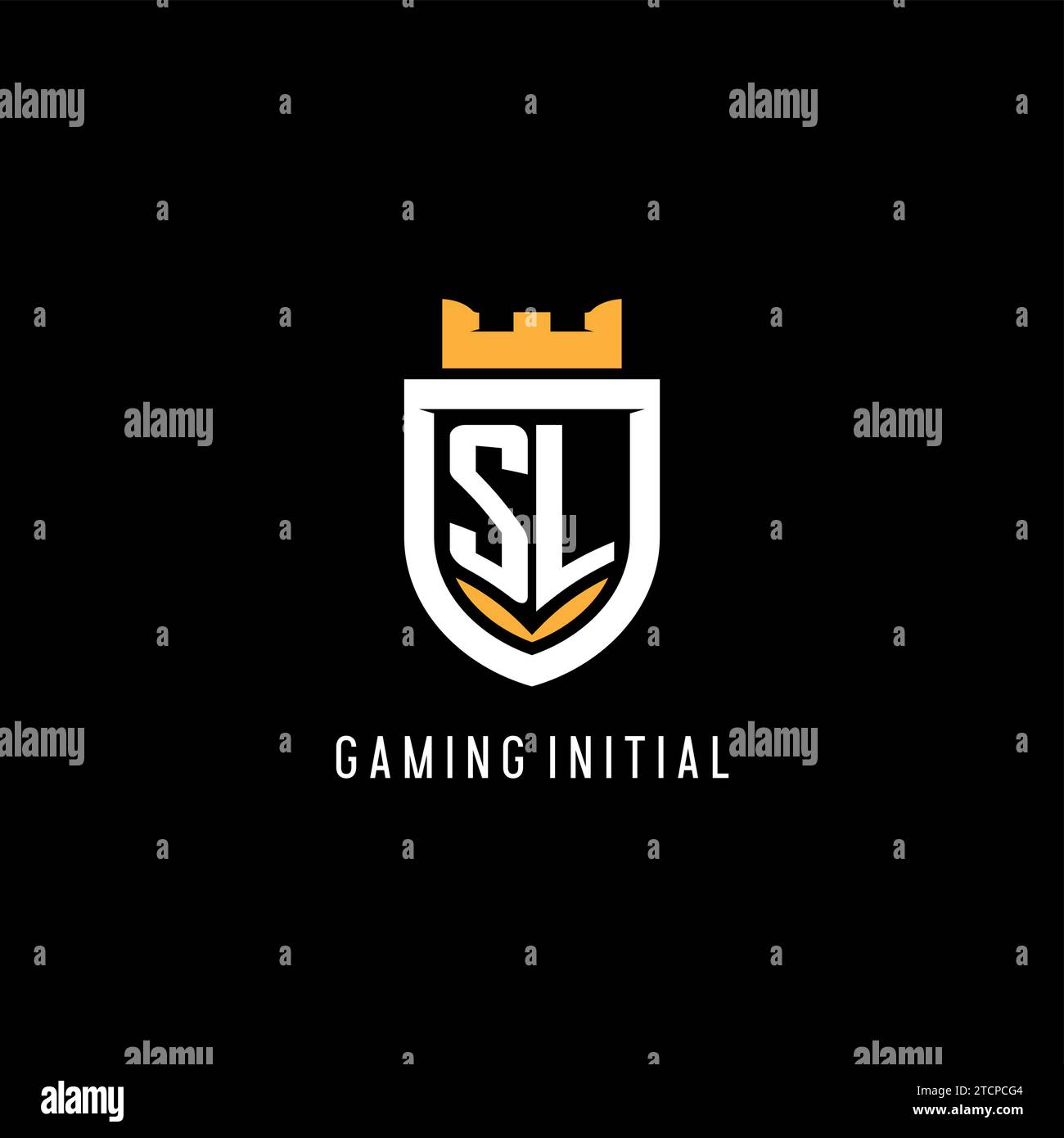 Initial SL logo with shield, esport gaming logo monogram style vector ...