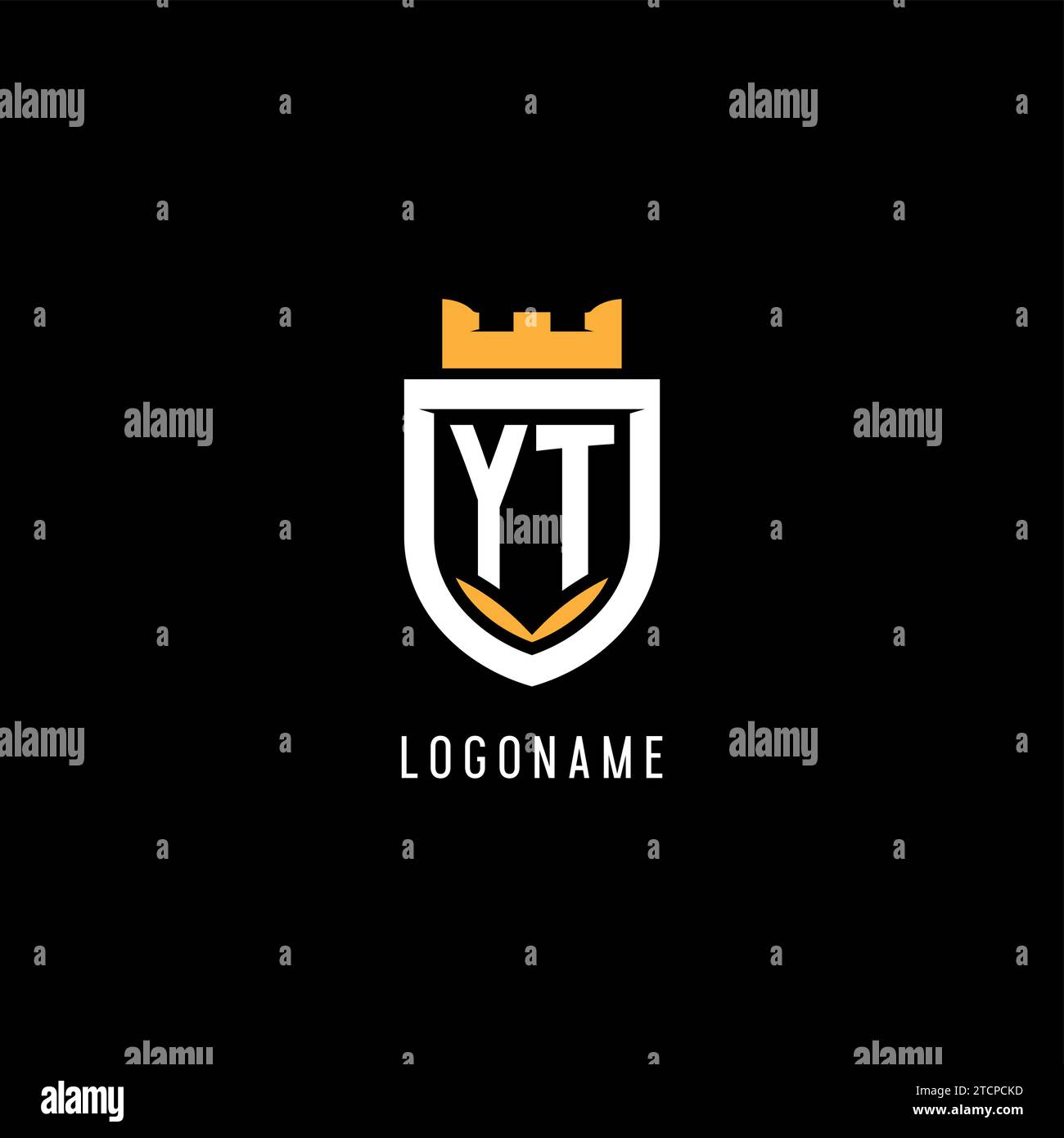 Initial YT logo with shield, esport gaming logo monogram style vector graphic Stock Vector Image ...