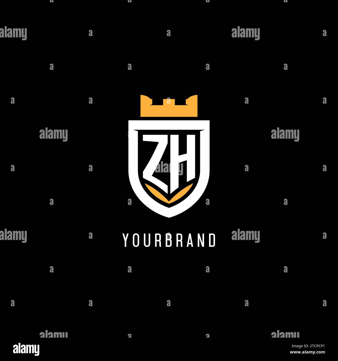Initial ZH logo with shield, esport gaming logo monogram style vector graphic Stock Vector Image ...