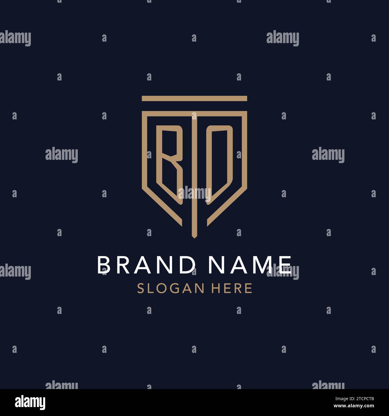 BO initial logo monogram with simple luxury shield icon design inspiration Stock Vector Image ...