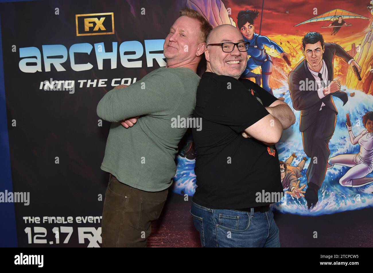 Matt Thompson, left, and Casey Willis attend the "Archer" series finale ...