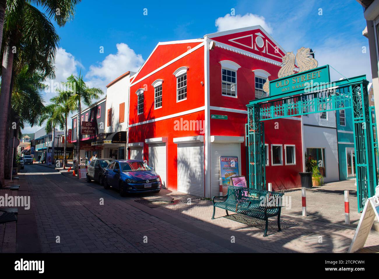 Historic commercial buildings on Front Street in historic center of ...
