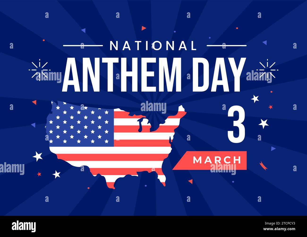 National Anthem Day Vector Illustration on March 3 with United States ...