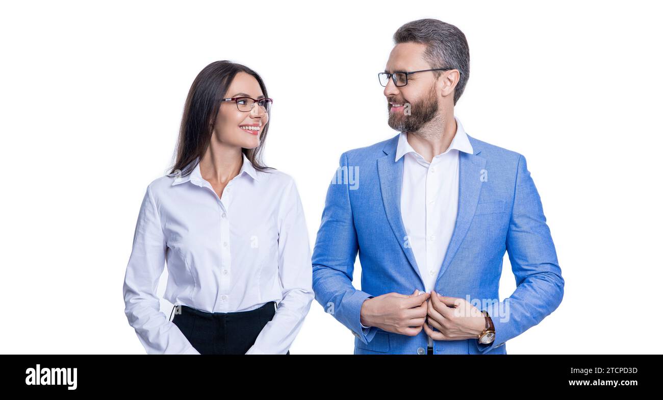 Successful partnership of businesspeople in suit. Business man and ...