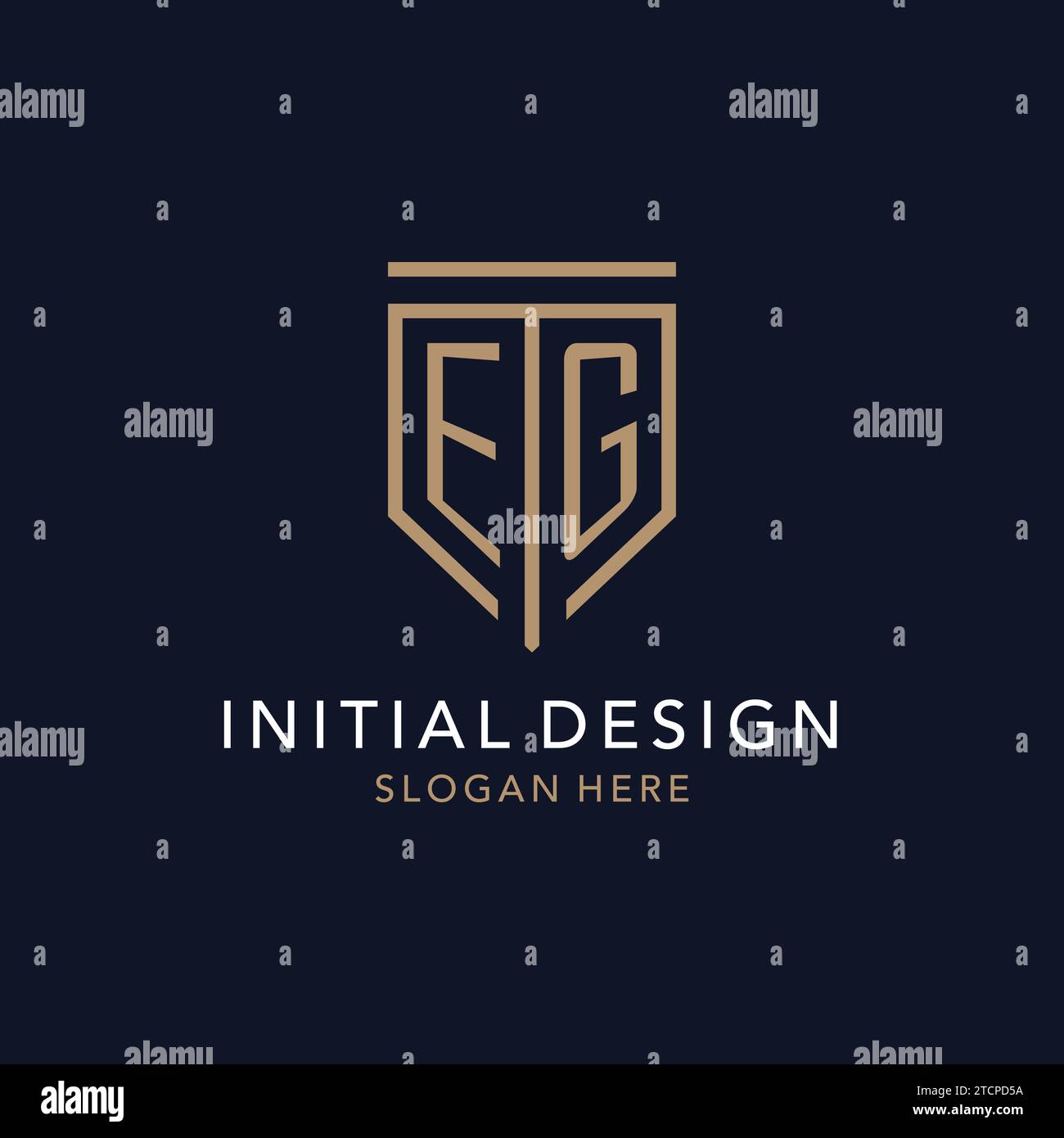EG initial logo monogram with simple luxury shield icon design ...