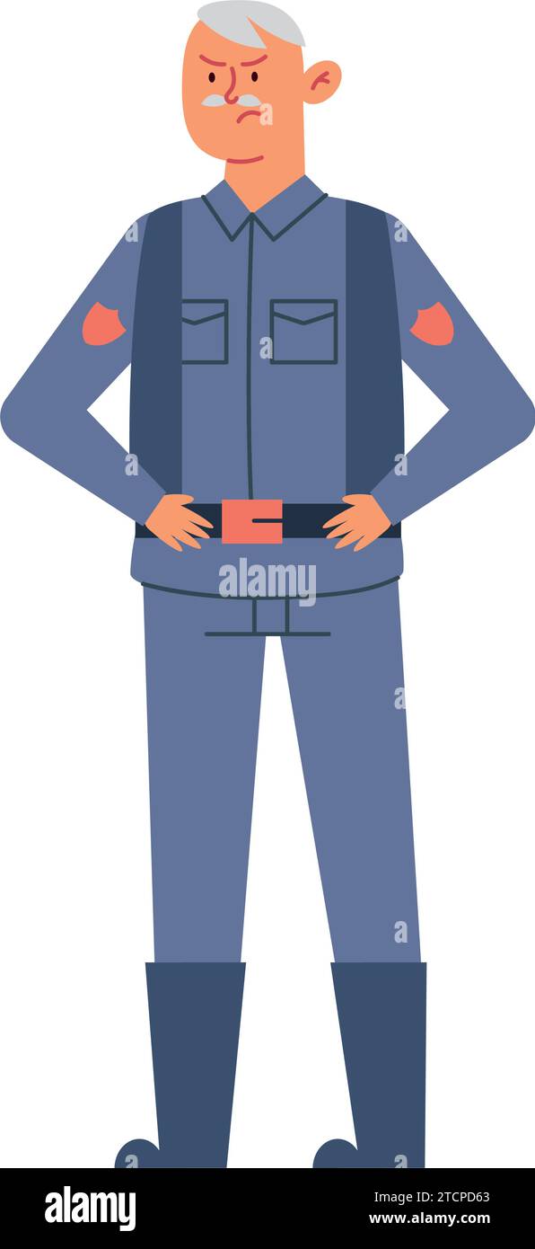 police day illustration with a officer man vector isolated Stock Vector ...