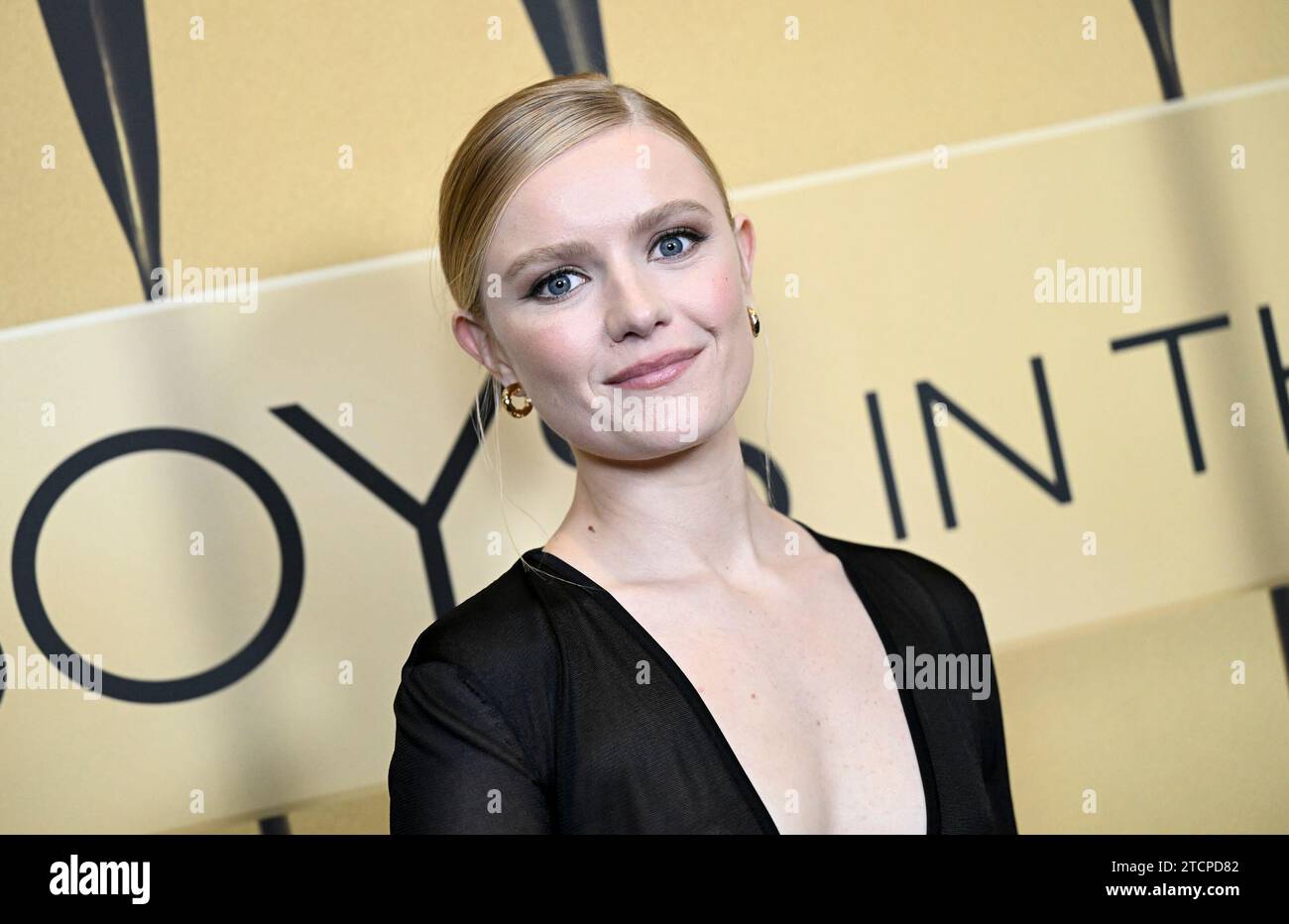 Hadley Robinson attends a special screening of "The Boys in the Boat ...