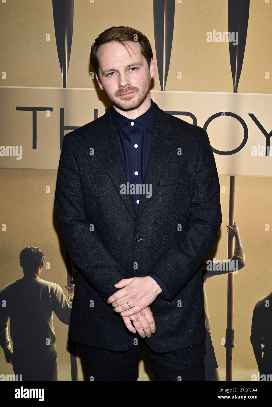 Sam Strike attends a special screening of "The Boys in the Boat" at the ...