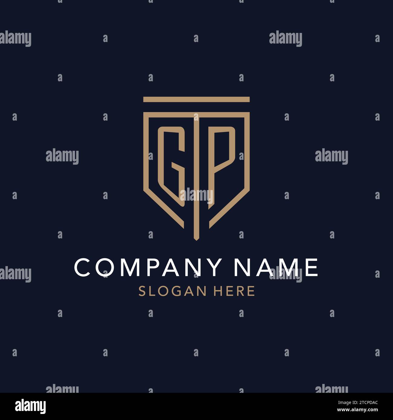 GP initial logo monogram with simple luxury shield icon design inspiration Stock Vector Image ...