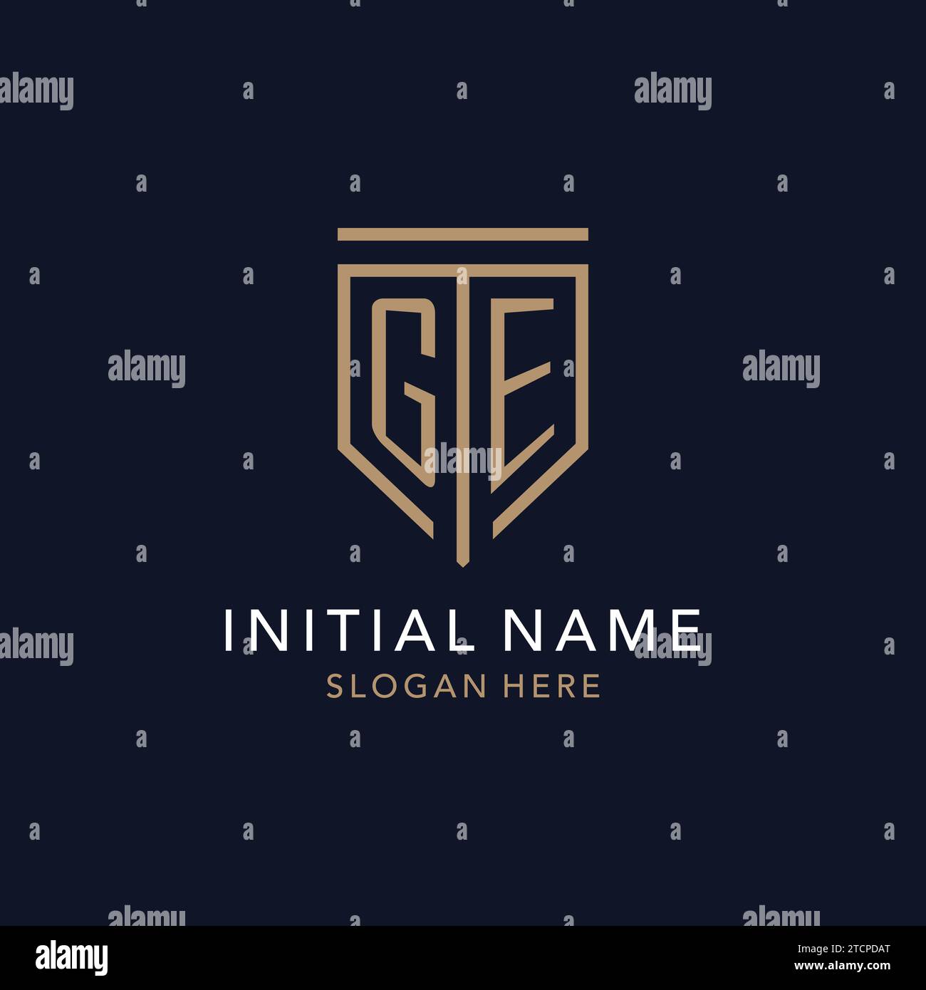 GE initial logo monogram with simple luxury shield icon design inspiration Stock Vector Image ...