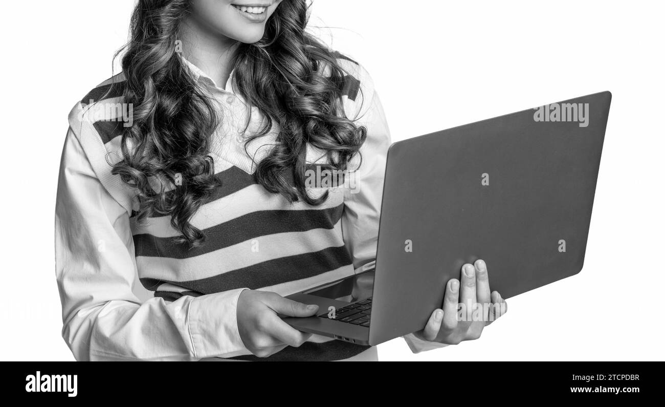 Teen and computer and back view Black and White Stock Photos & Images ...