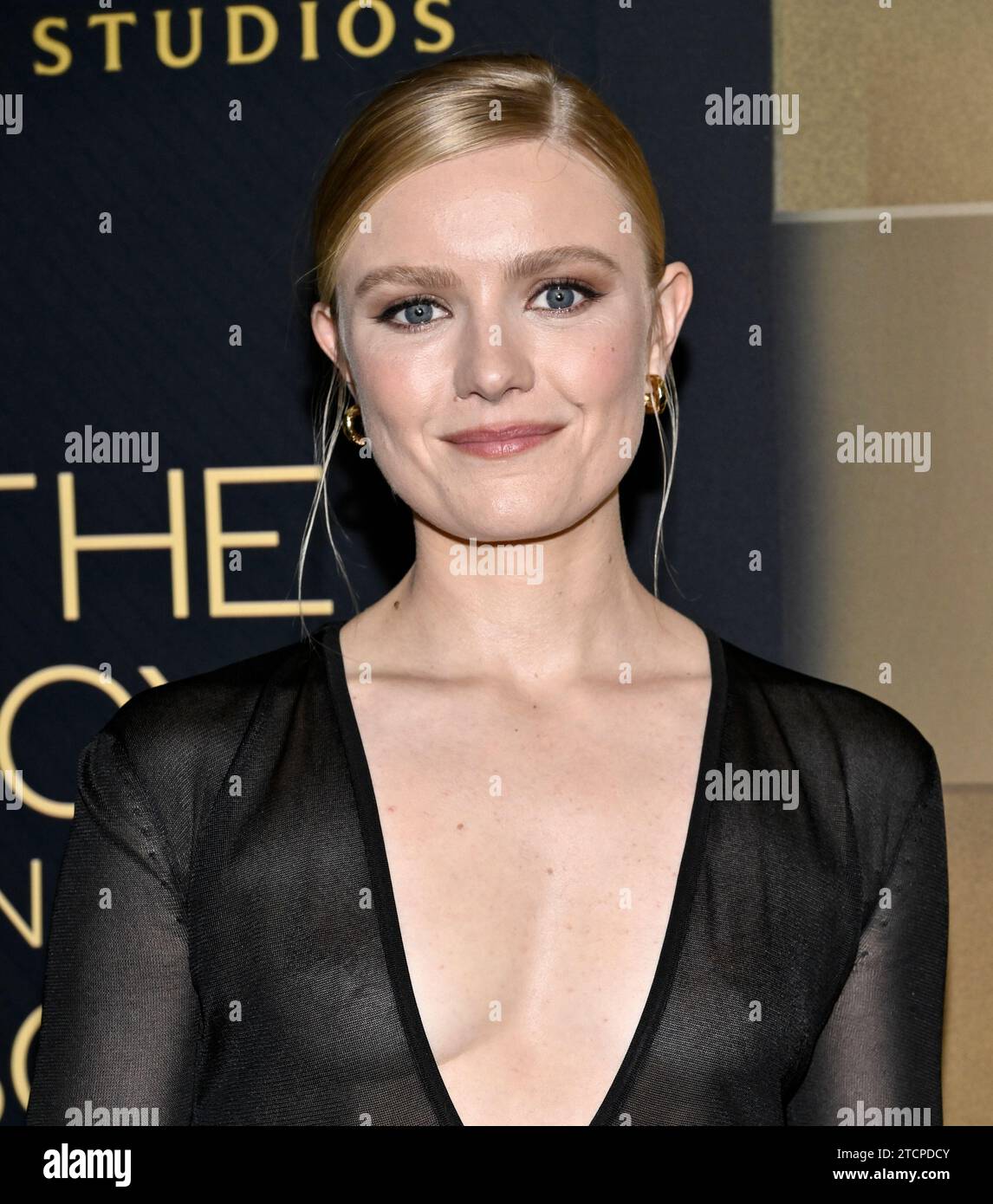 Hadley Robinson attends a special screening of "The Boys in the Boat" at the Museum of Modern ...