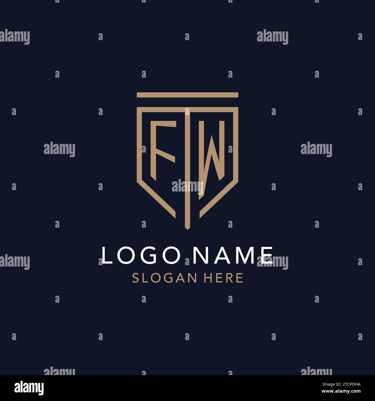 FW initial logo monogram with simple luxury shield icon design inspiration Stock Vector Image ...