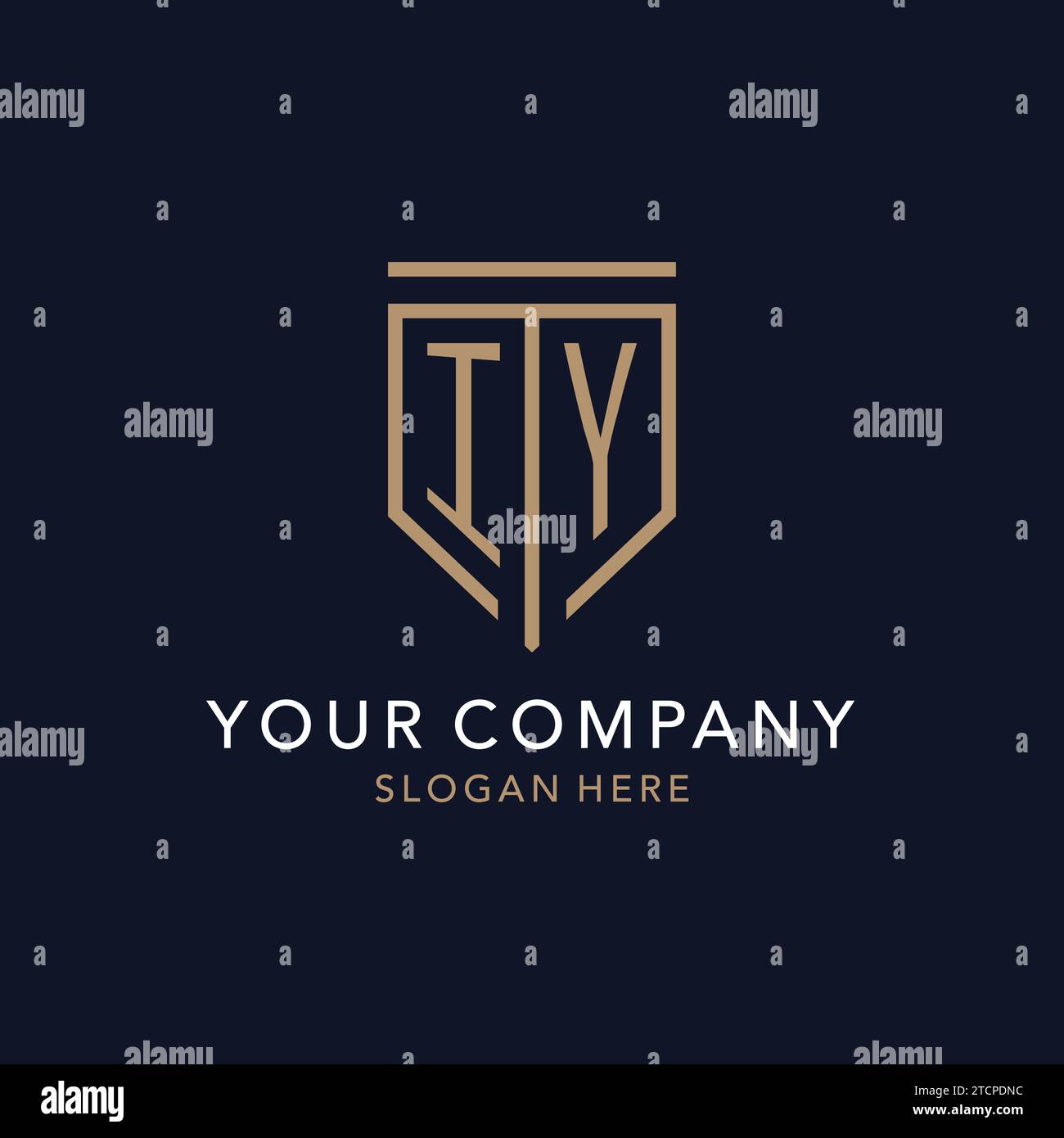 IY initial logo monogram with simple luxury shield icon design ...