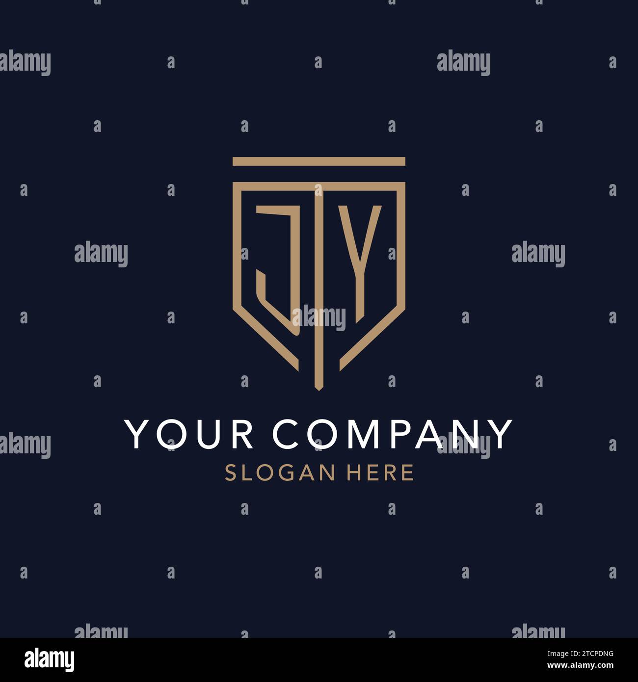 JY initial logo monogram with simple luxury shield icon design ...