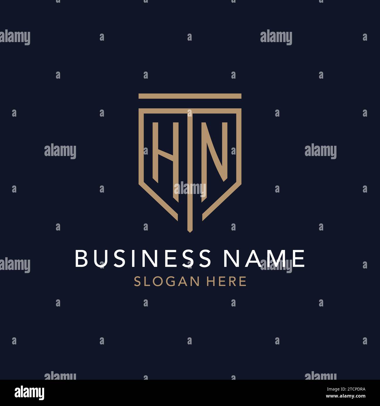 HN initial logo monogram with simple luxury shield icon design ...