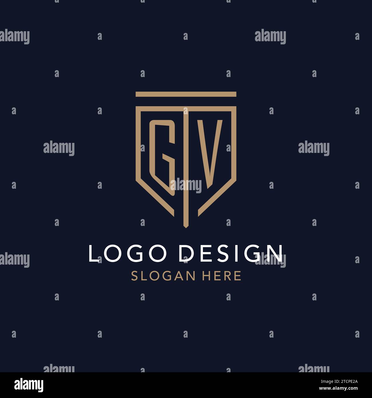 GV initial logo monogram with simple luxury shield icon design inspiration Stock Vector Image ...