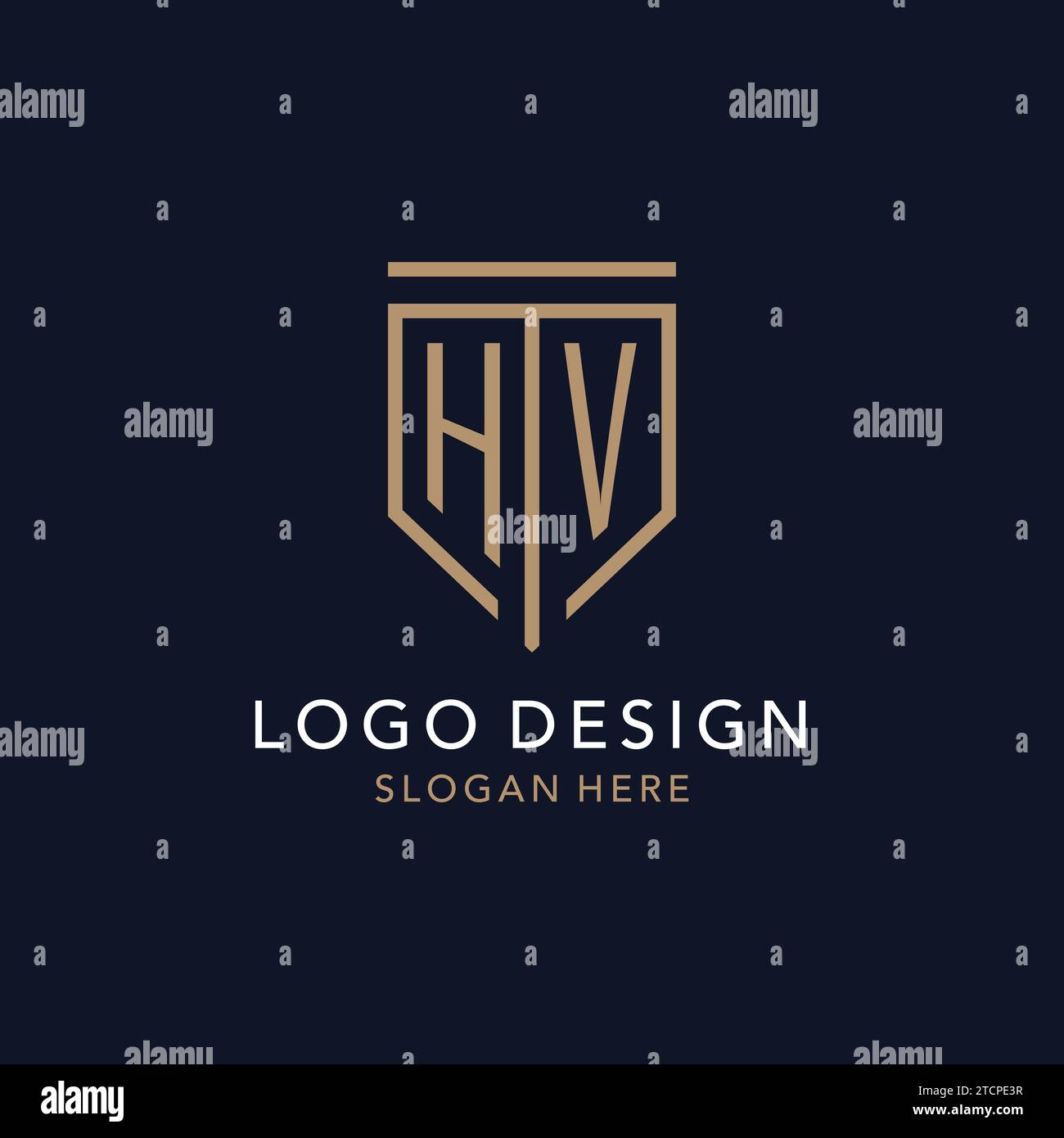 HV initial logo monogram with simple luxury shield icon design inspiration Stock Vector Image ...