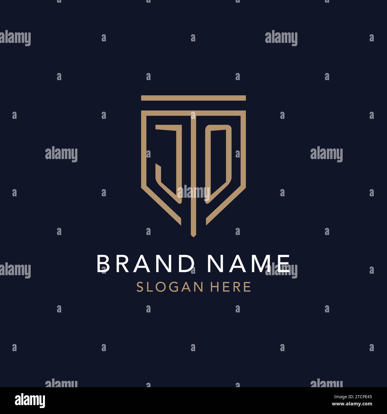 JO initial logo monogram with simple luxury shield icon design ...