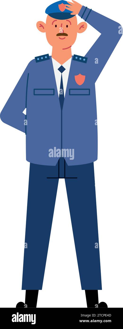 police day design with a police man vector isolated Stock Vector Image ...
