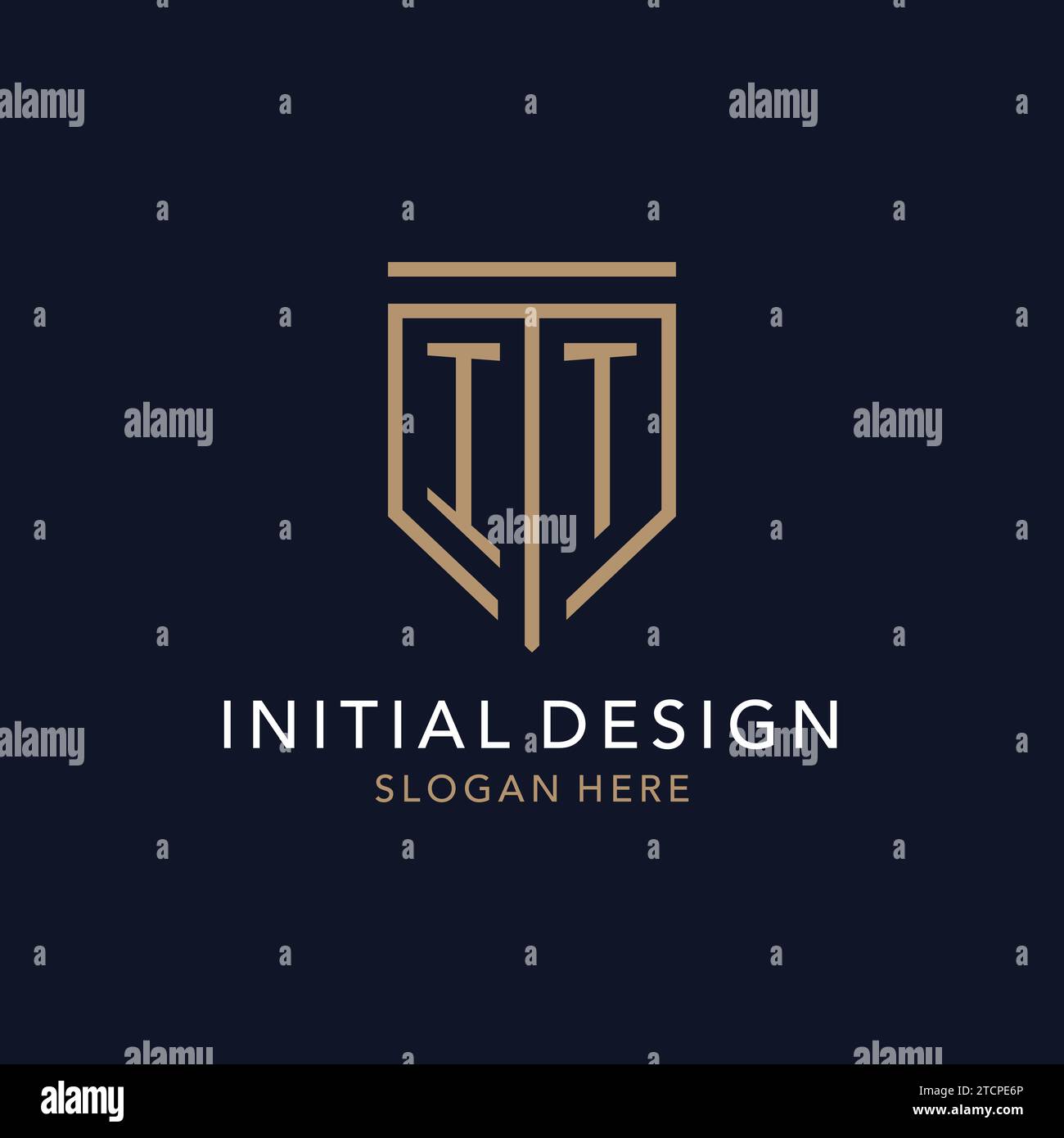 IT initial logo monogram with simple luxury shield icon design inspiration Stock Vector Image ...
