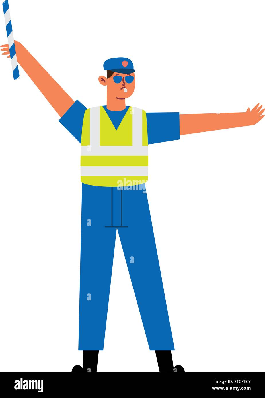 police day design with a traffic officer vector isolated Stock Vector ...