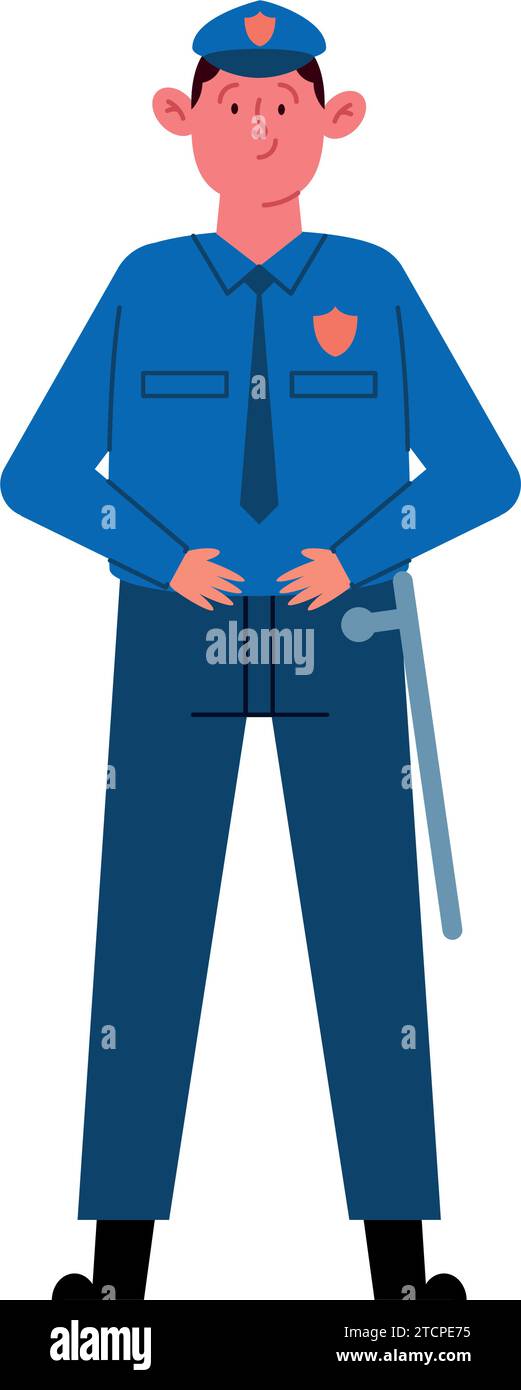 police day illustration with a police man vector isolated Stock Vector ...