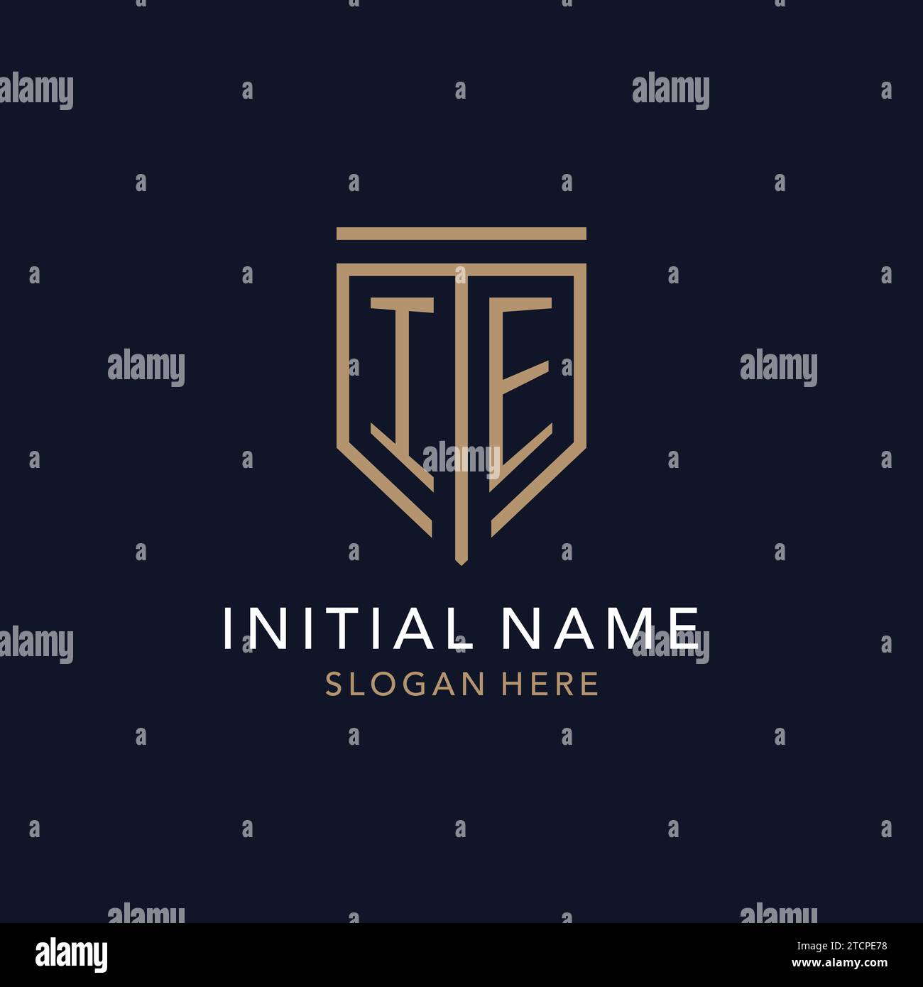 IE initial logo monogram with simple luxury shield icon design ...