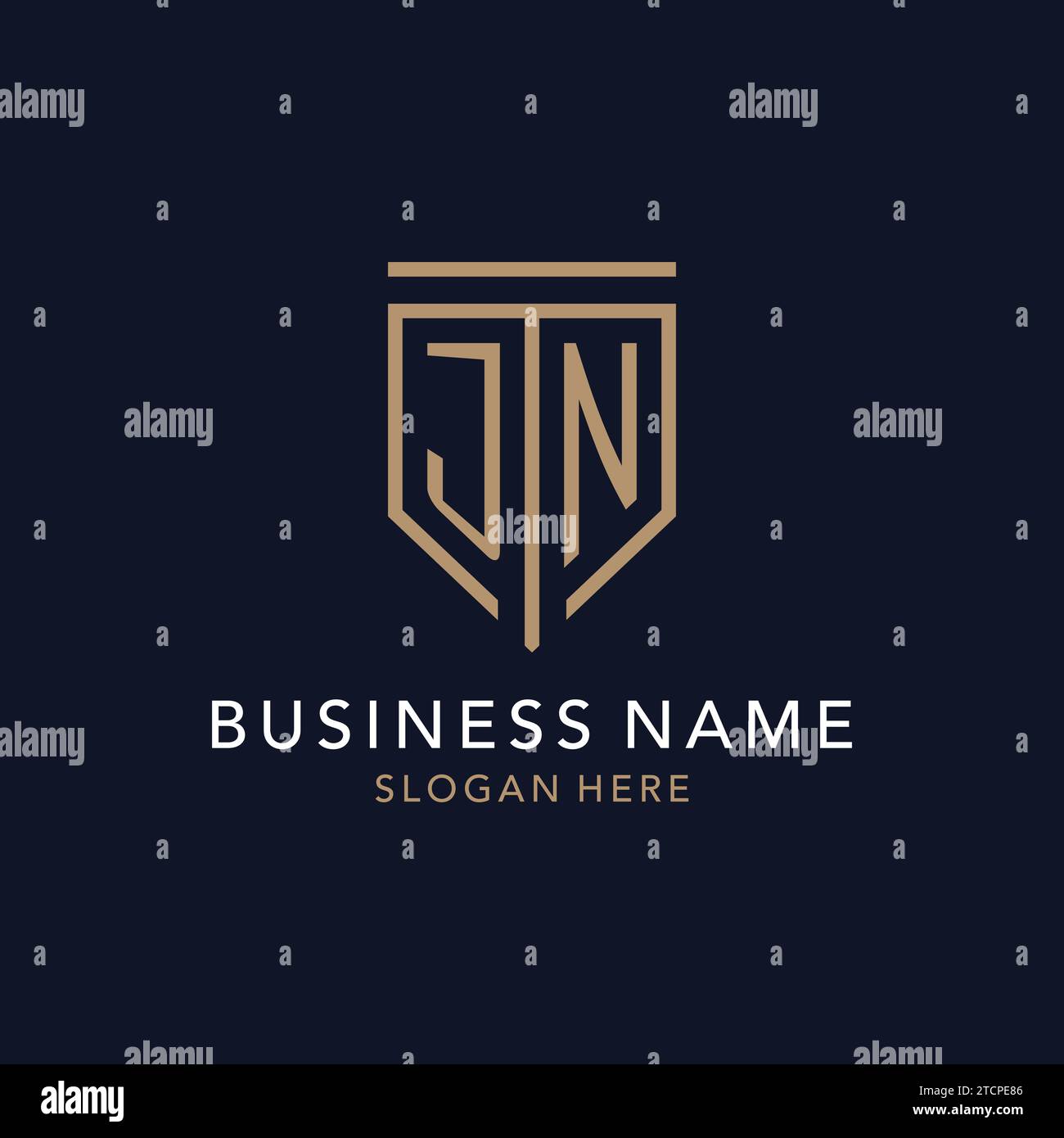 JN initial logo monogram with simple luxury shield icon design inspiration Stock Vector Image ...