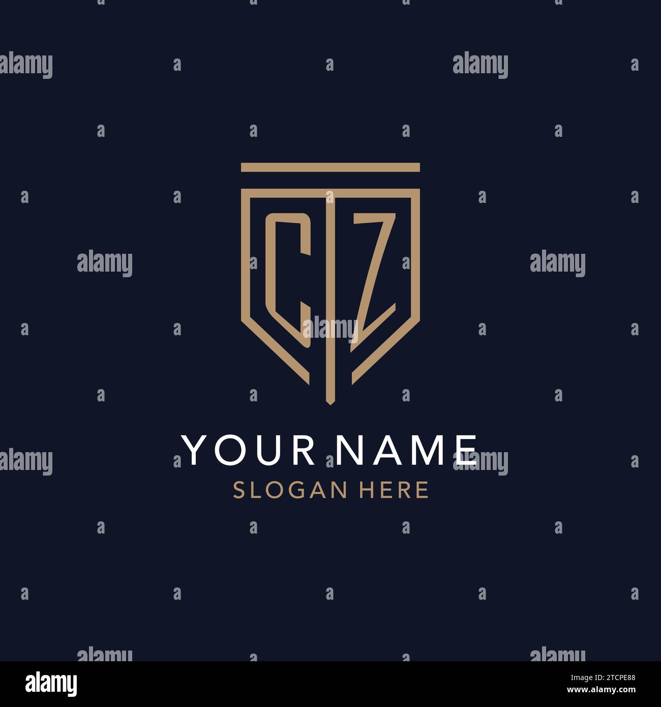 CZ initial logo monogram with simple luxury shield icon design inspiration Stock Vector Image ...