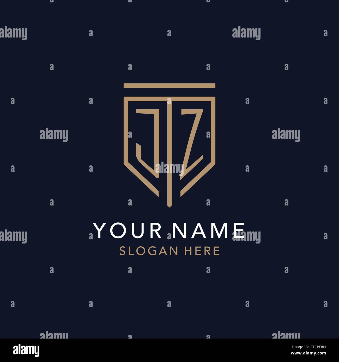 JZ initial logo monogram with simple luxury shield icon design inspiration Stock Vector Image ...