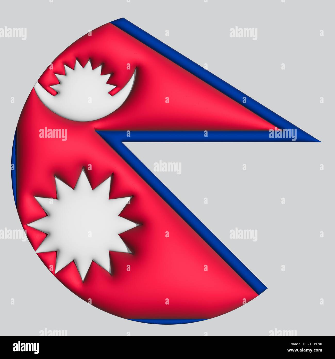 3D Flag of Nepal on a avatar circle background Stock Photo - Alamy