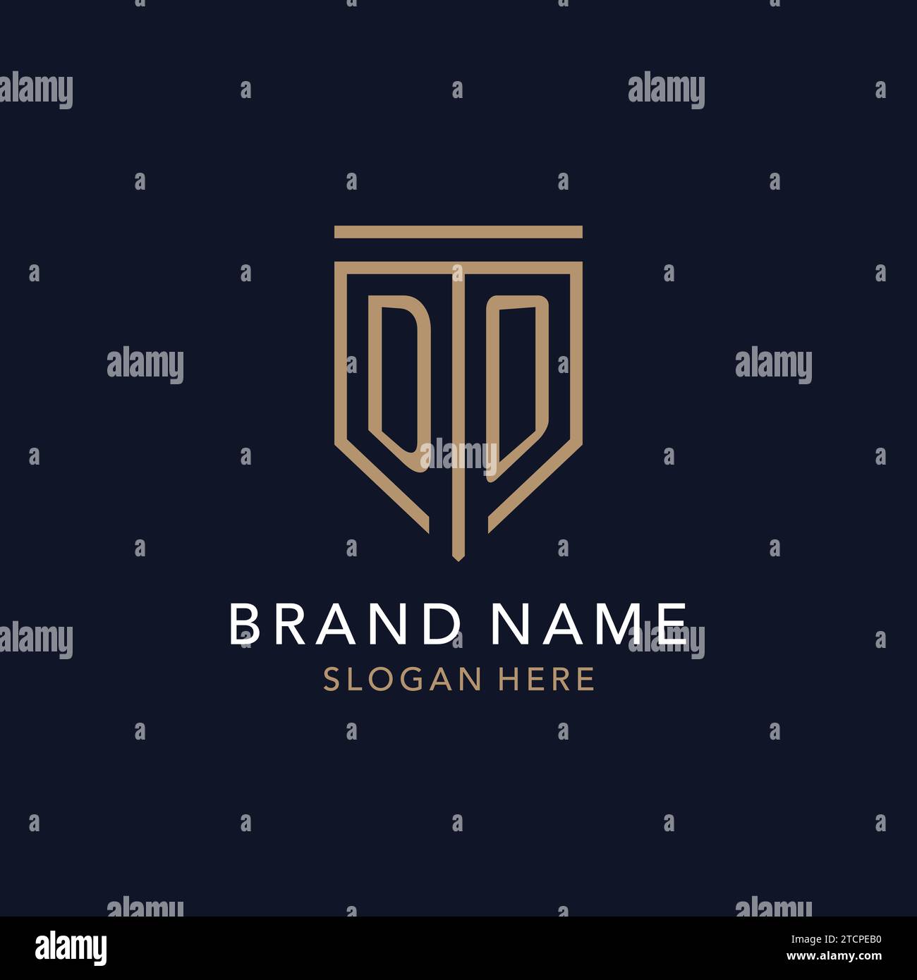 DO initial logo monogram with simple luxury shield icon design ...