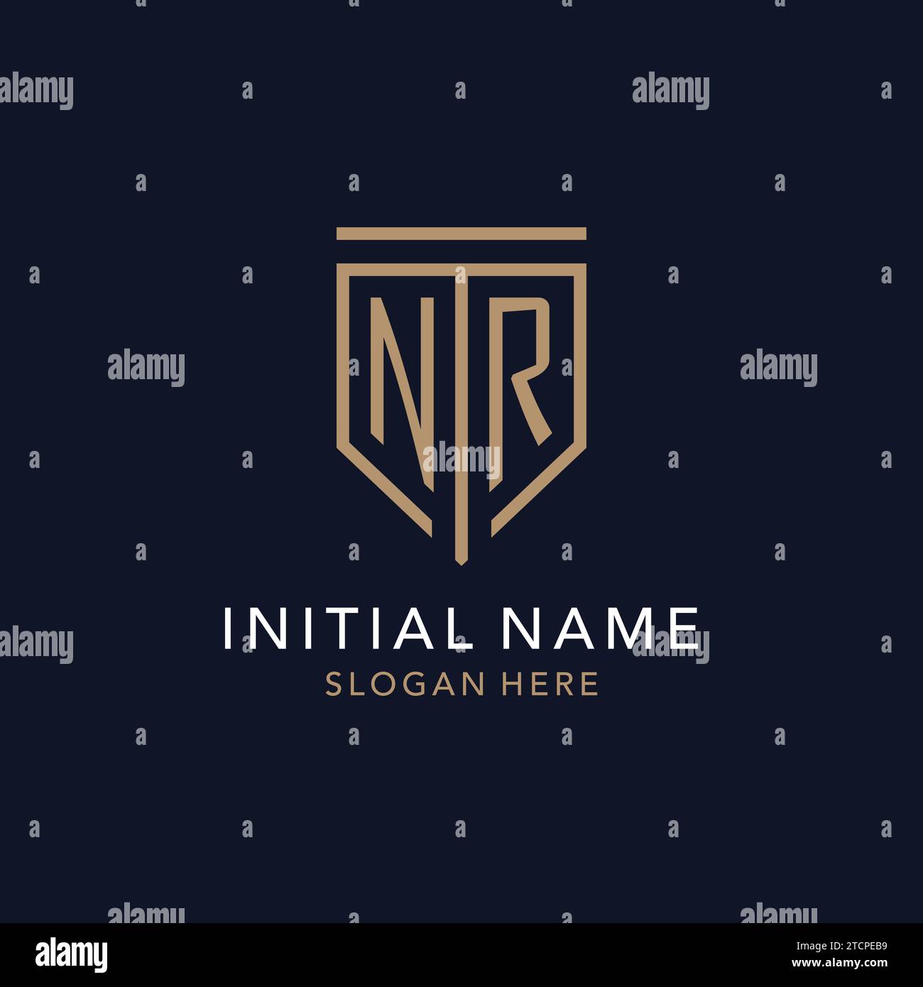 NR initial logo monogram with simple luxury shield icon design inspiration Stock Vector Image ...