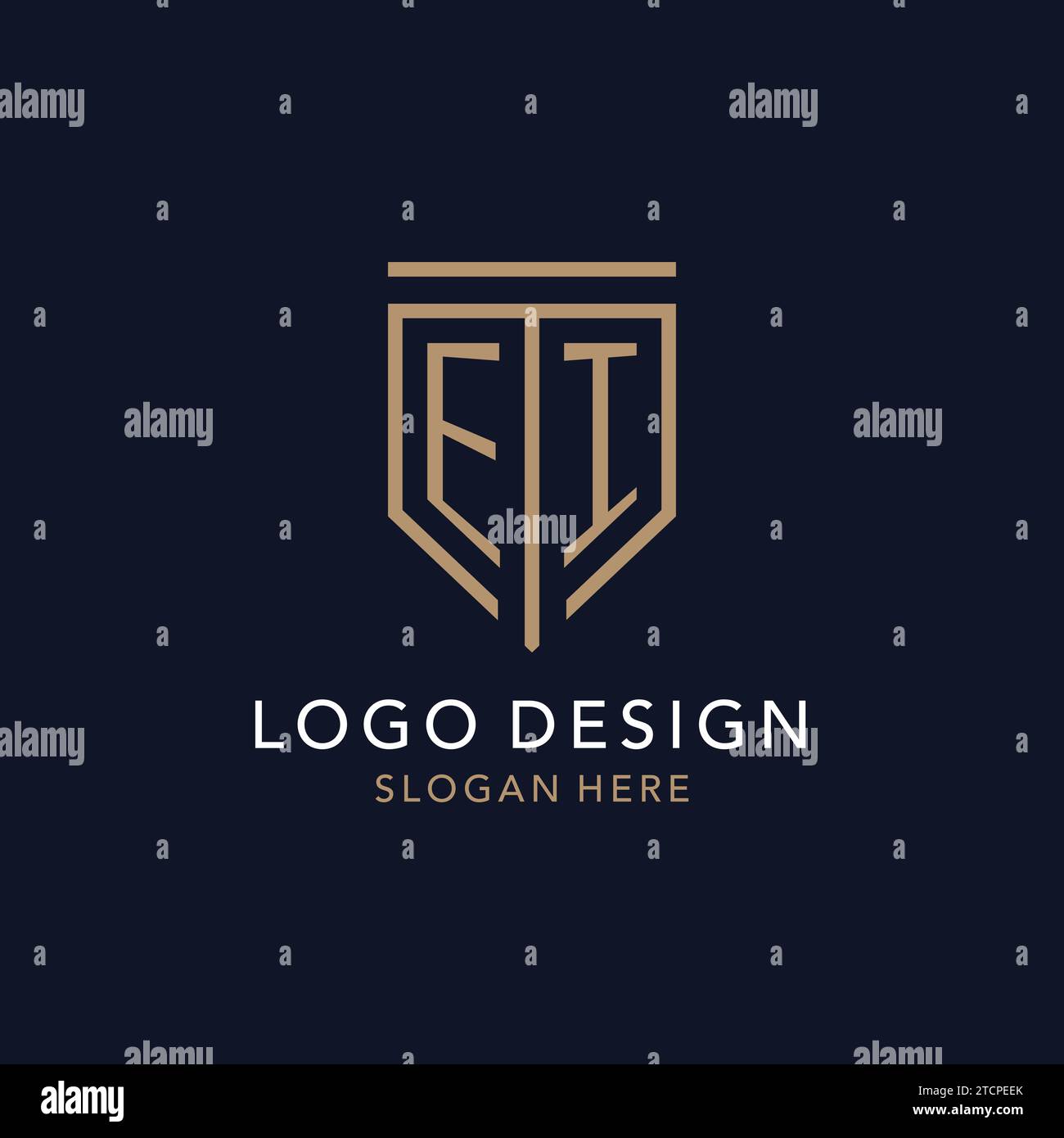 EI initial logo monogram with simple luxury shield icon design inspiration Stock Vector Image ...