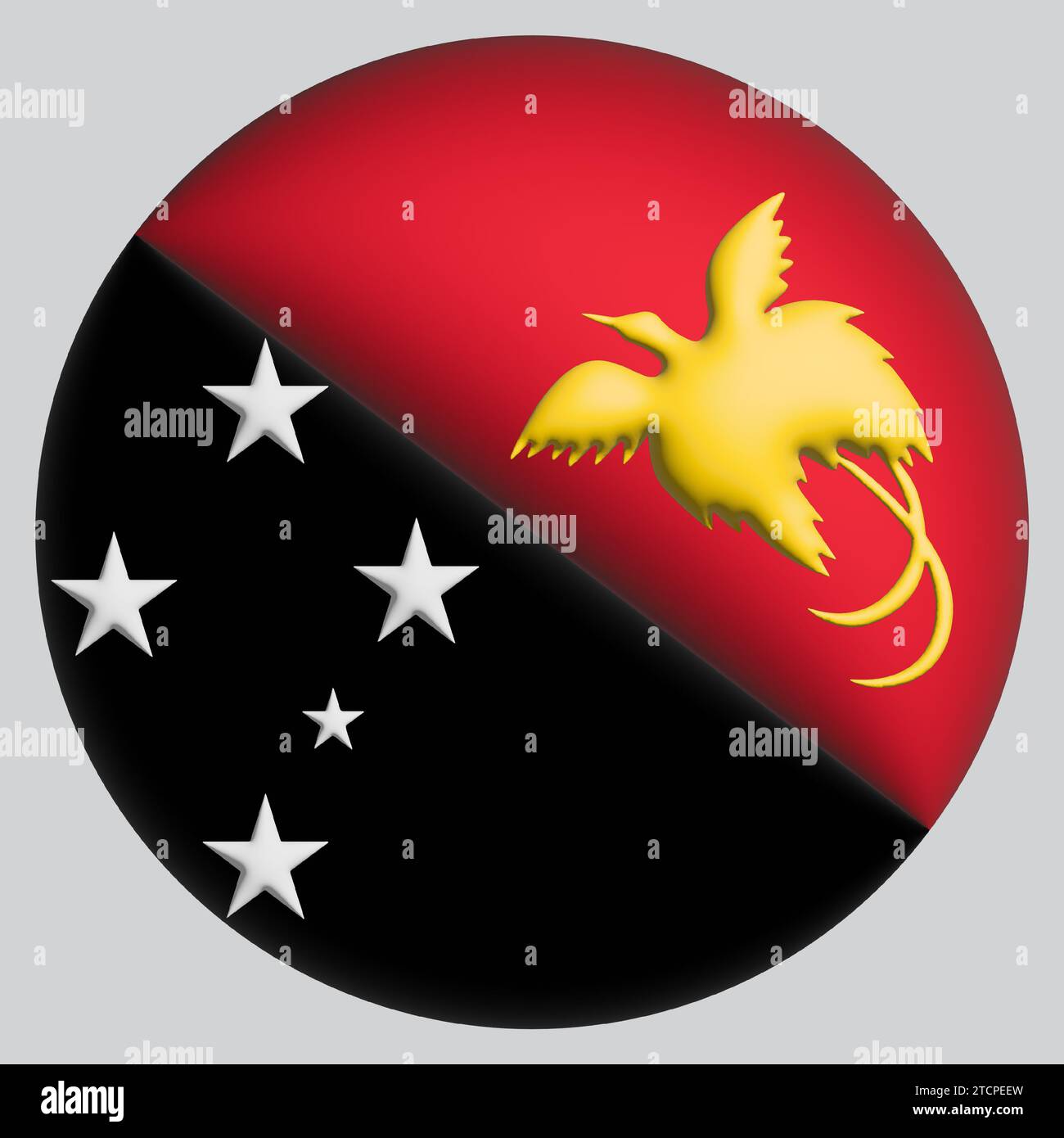 3D Flag of Papua New Guinea on a avatar circle background Stock Photo ...
