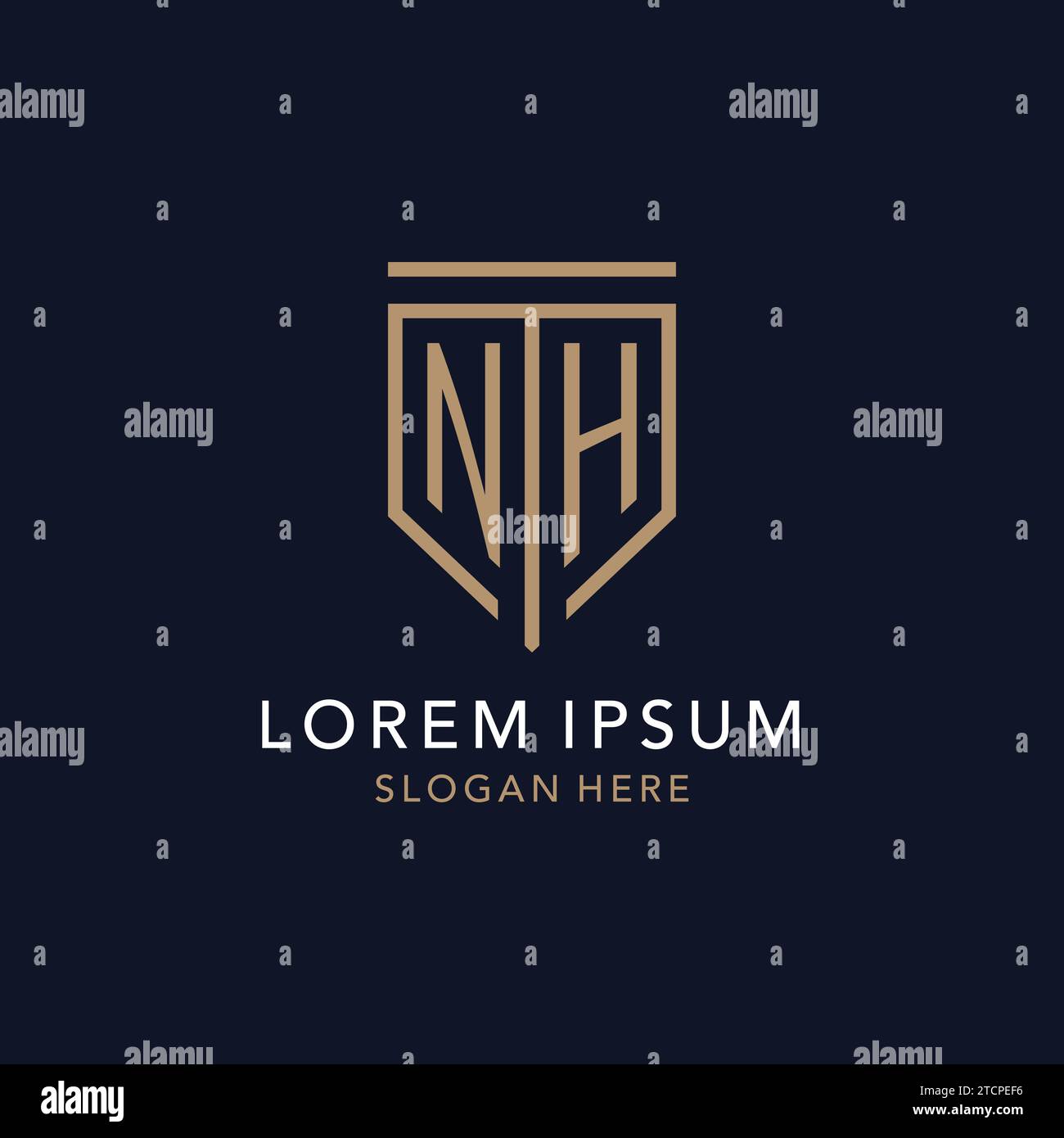 NH initial logo monogram with simple luxury shield icon design inspiration Stock Vector Image ...