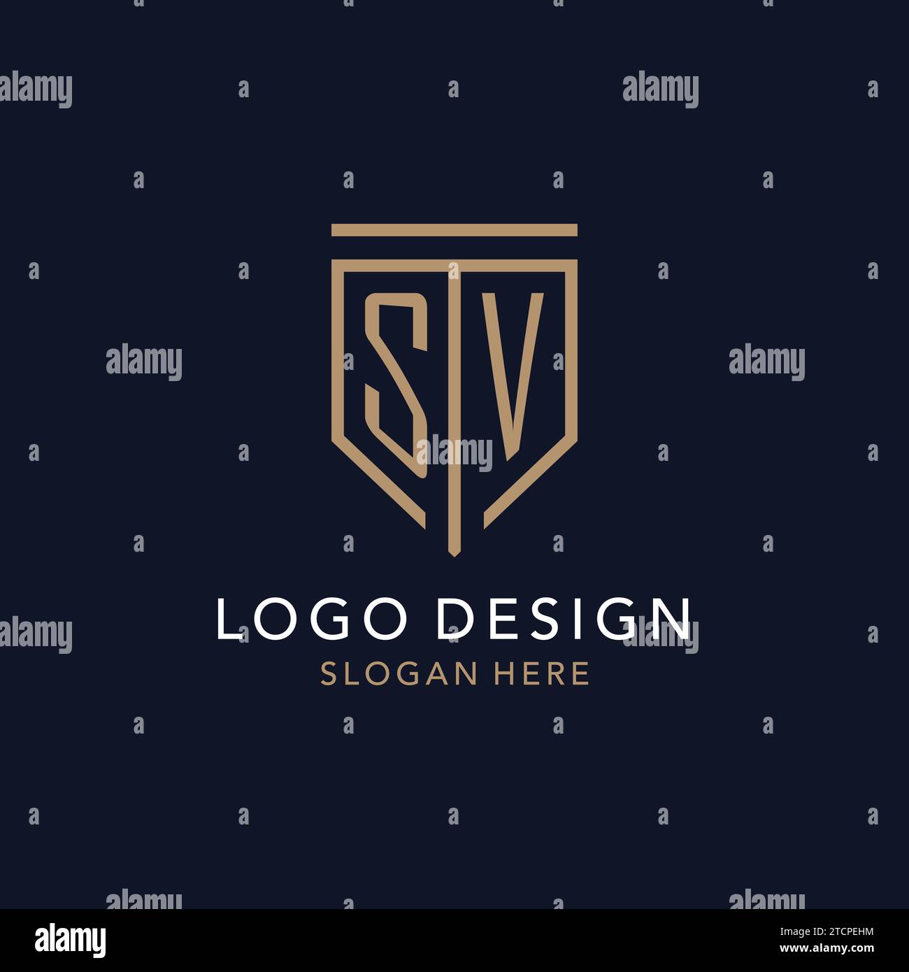 SV initial logo monogram with simple luxury shield icon design inspiration Stock Vector Image ...