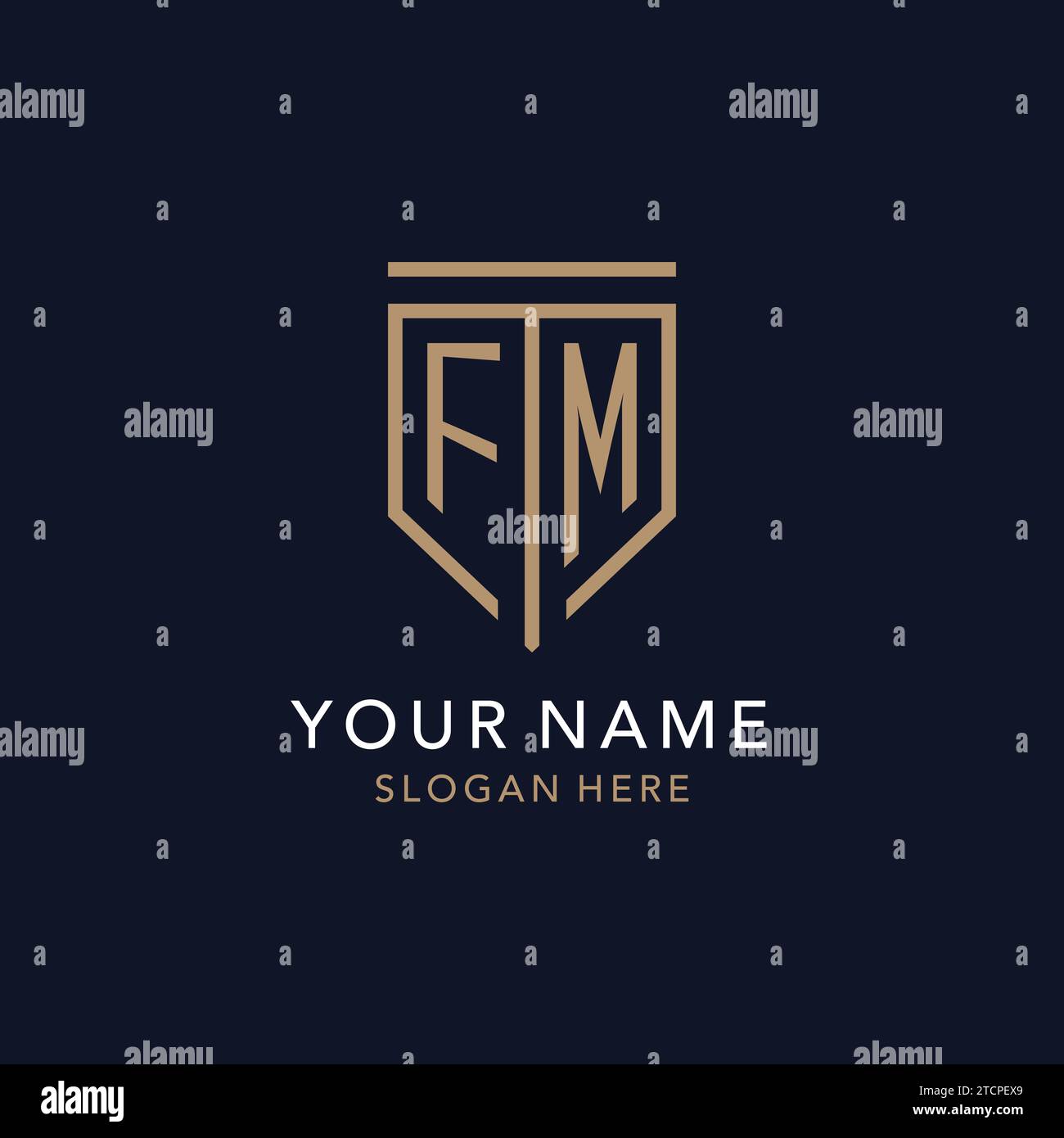 FM initial logo monogram with simple luxury shield icon design inspiration Stock Vector Image ...