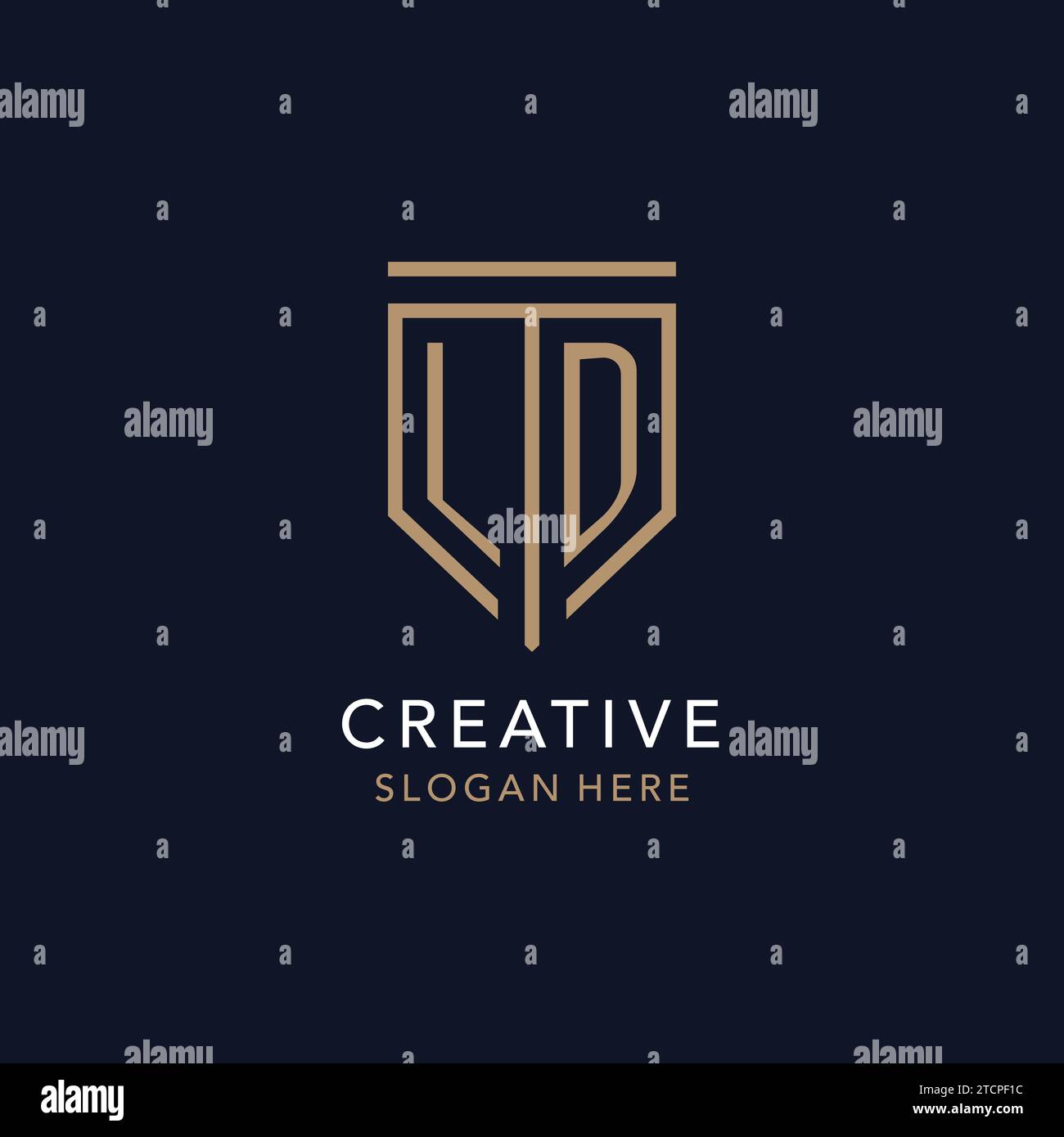 LD initial logo monogram with simple luxury shield icon design inspiration Stock Vector Image ...