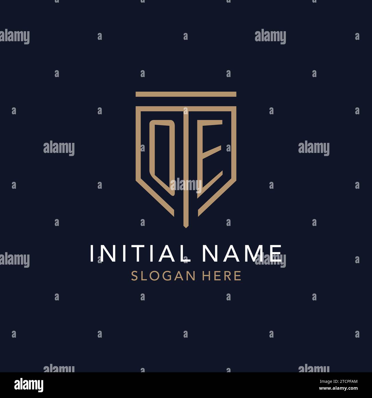 OE initial logo monogram with simple luxury shield icon design ...