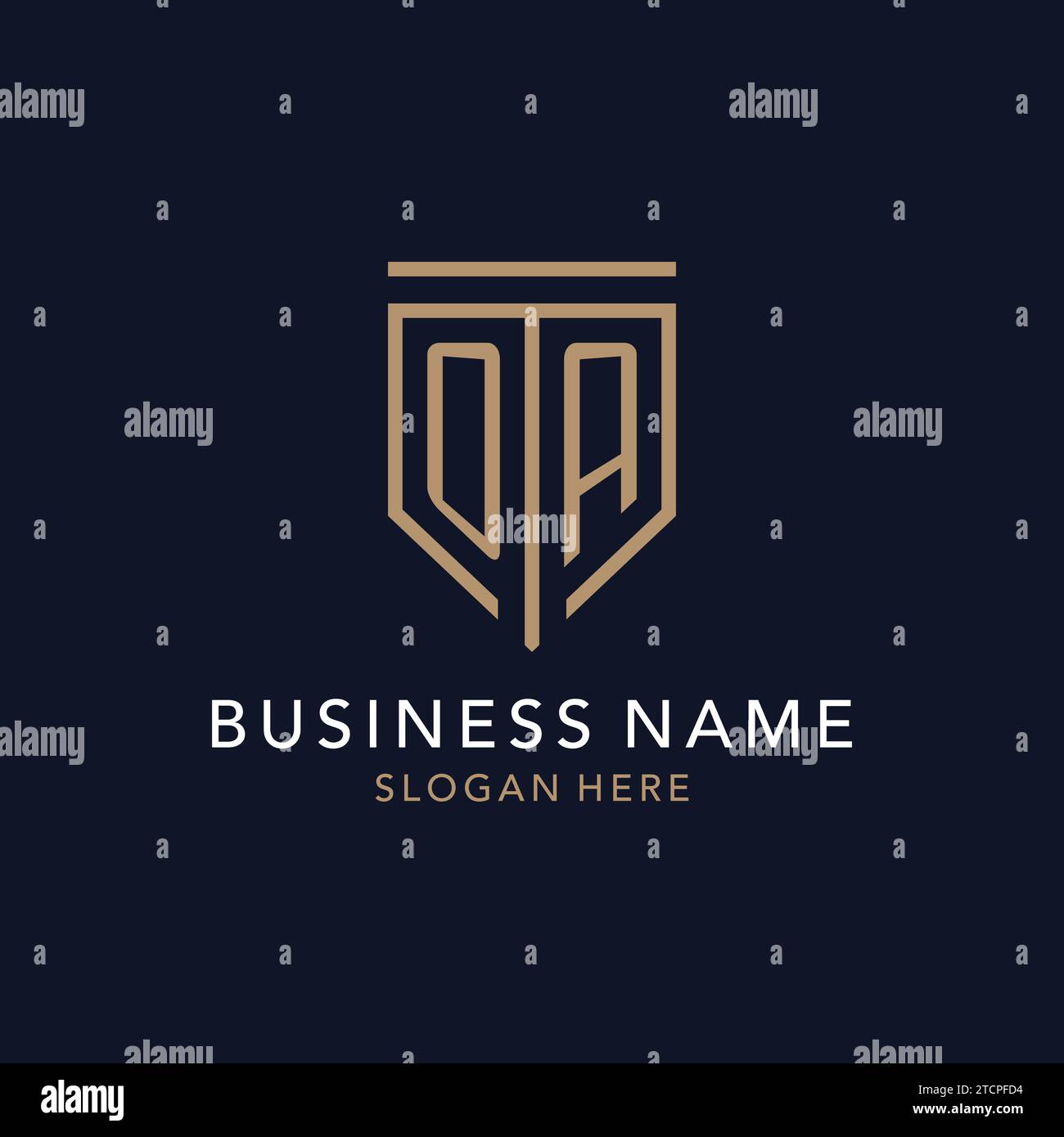 OA initial logo monogram with simple luxury shield icon design ...
