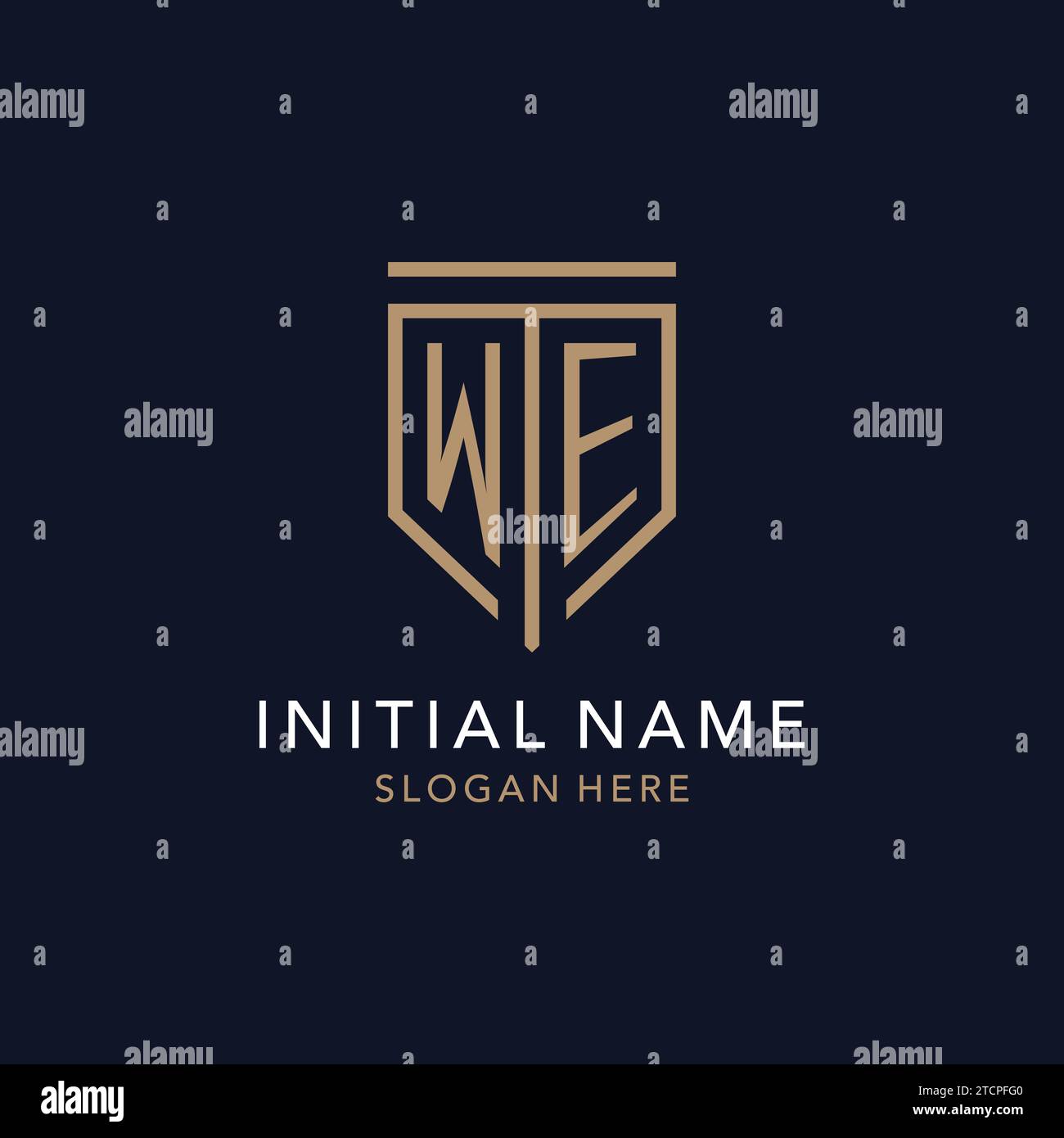 WE initial logo monogram with simple luxury shield icon design ...