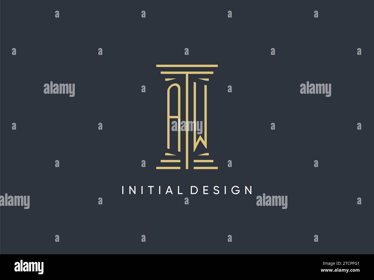 AW initial monogram with pillar shape logo design inspiration Stock ...