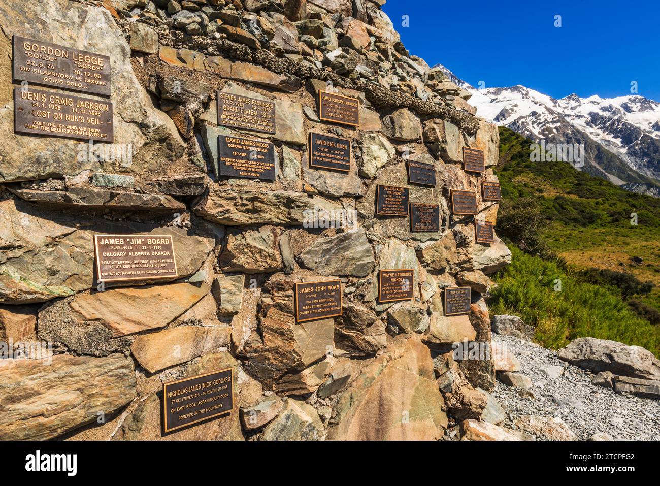Monument to those who died in the park, Aoraki Mount Cook National Park ...
